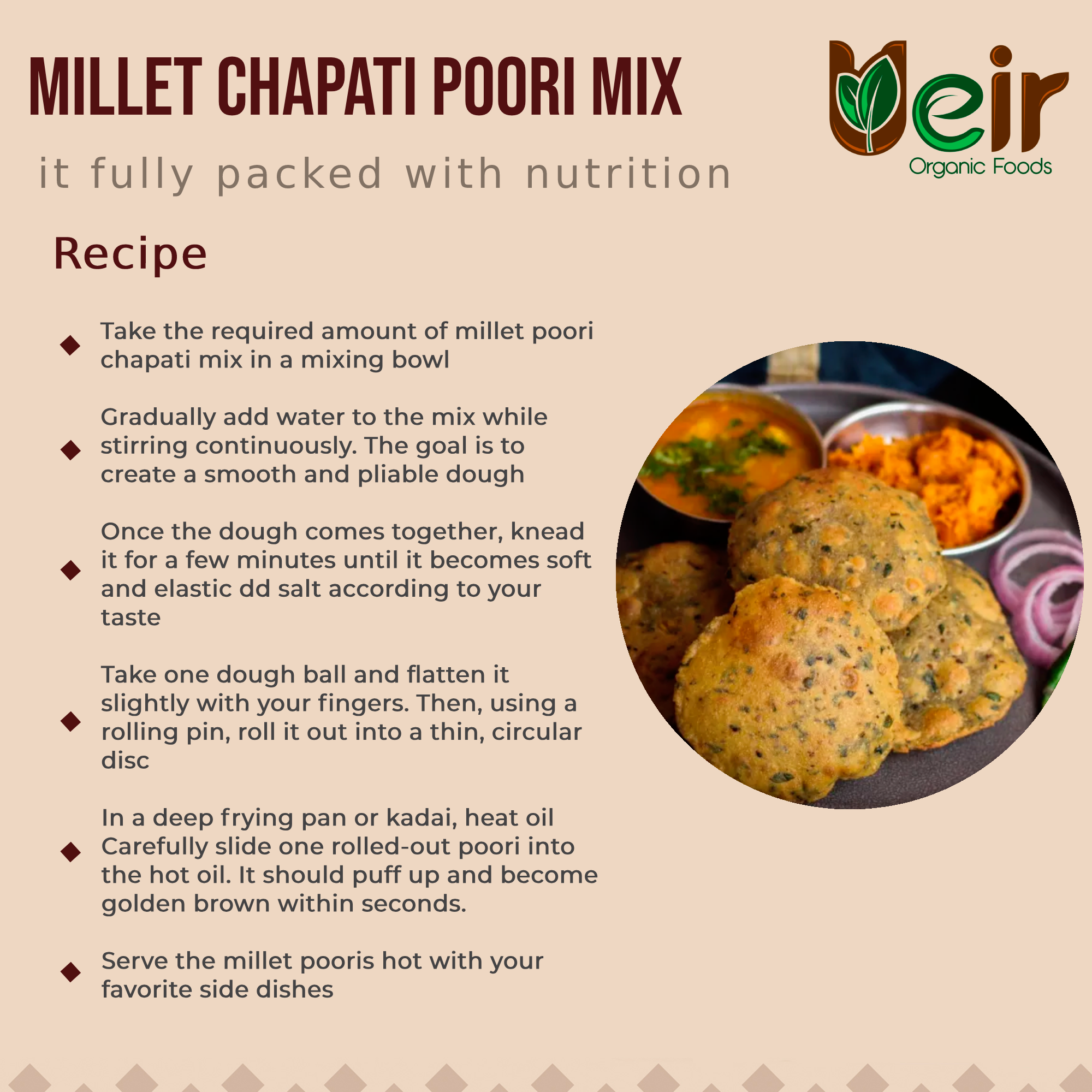 Millet Chapati Poori Mix 500g – Ueir Organic Foods