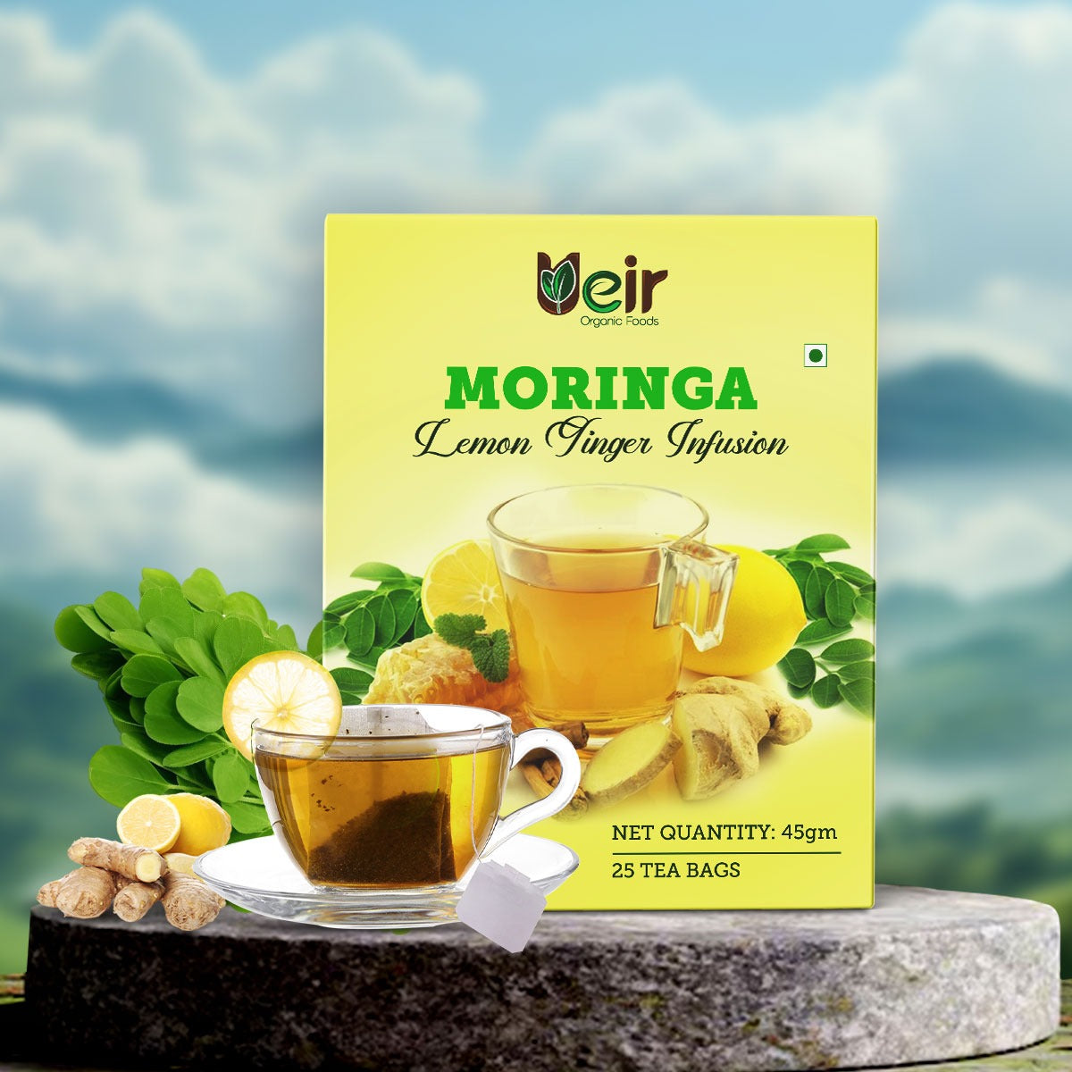 Moringa Lemon Ginger Infusion 45g | Green Tea – Ueir Organic Foods