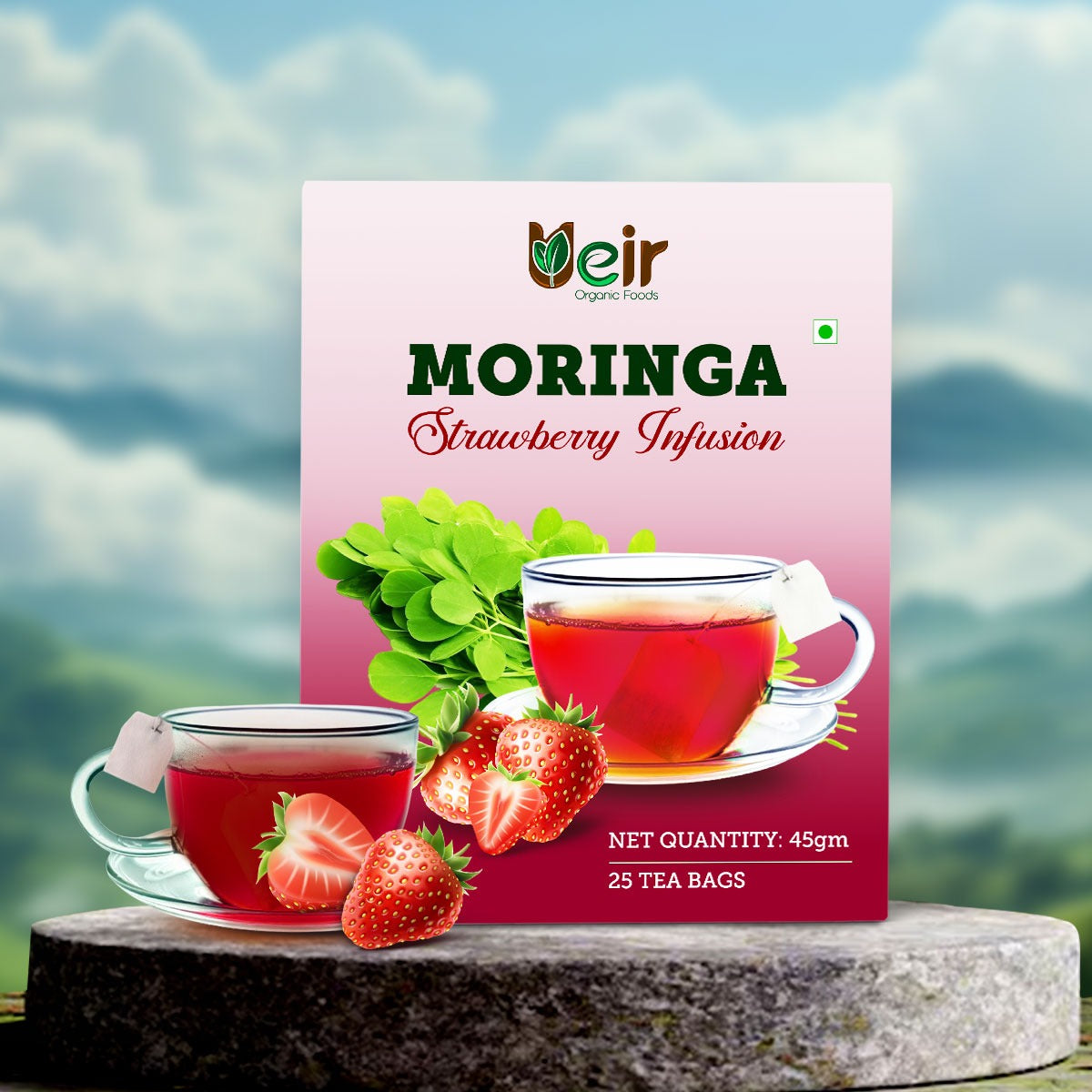 Moringa Strawberry Infusion 45g | Green Tea – Ueir Organic Foods