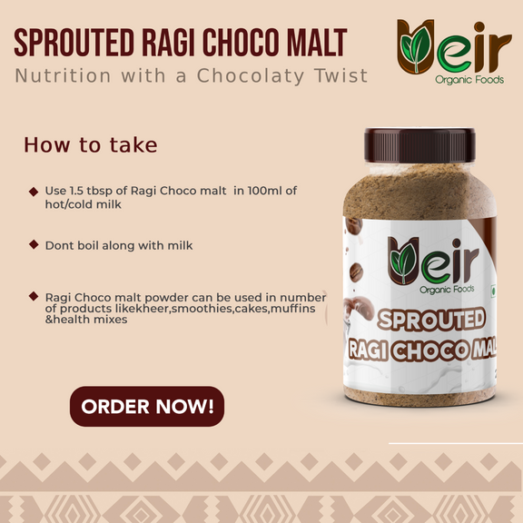 Nutrient-Rich Bliss in Every Sip: Sprouted Ragi Choco Malt | Ragi Malt ...