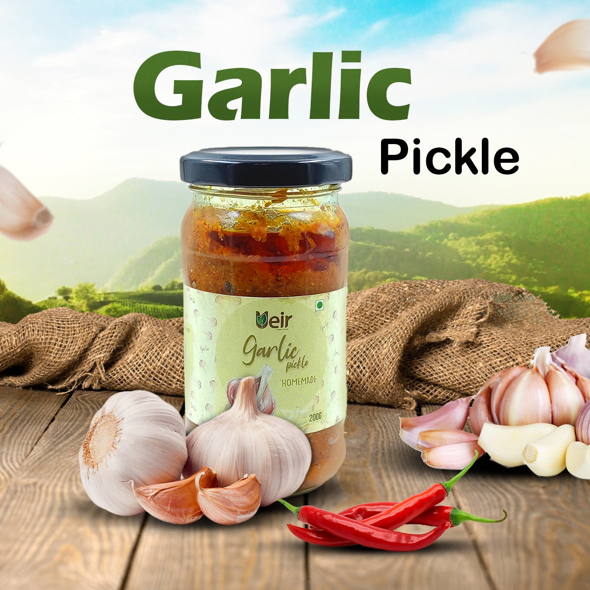 Garlic Pickle / Poondu Urugai 200g – Ueir Organic Foods