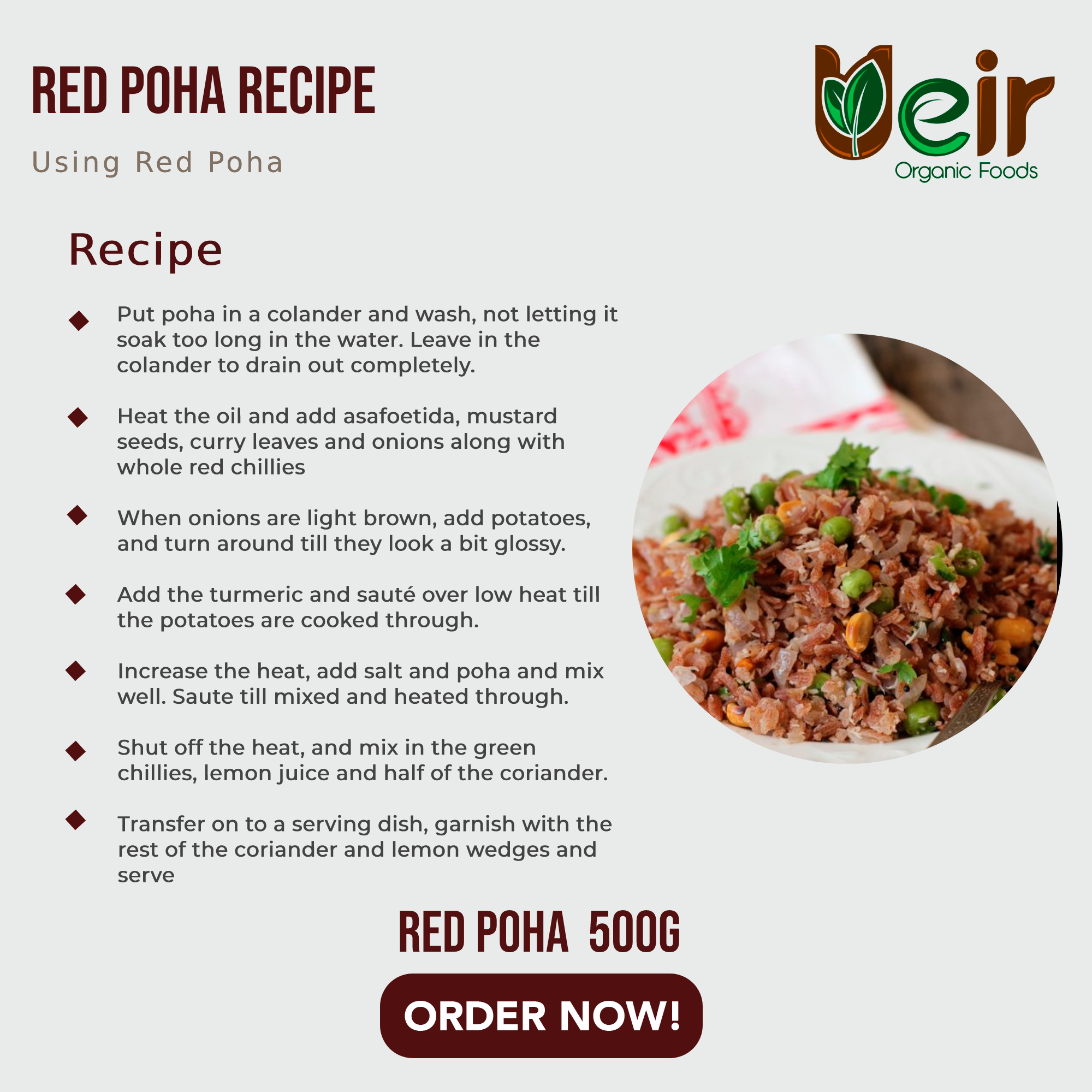 Red Poha / Sivappu Aval 500g – Ueir Organic Foods